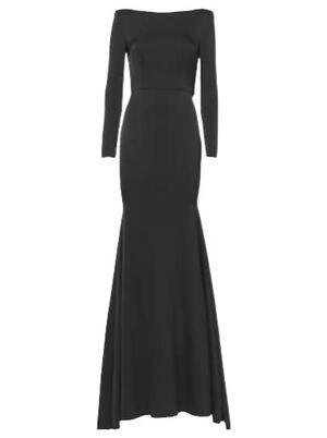 Alex Perry Satin Crêpe Corset Gown - Black