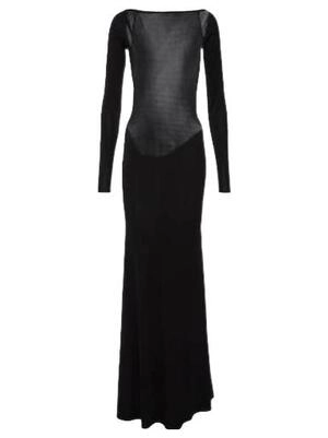 Alex Perry Alex Perry Open-Back Jersey Gown Black