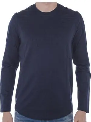 Emporio Armani Navy Blue Round-necked T-shirt - Black