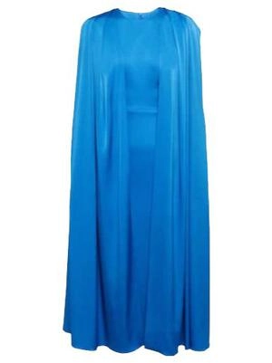 Alex Perry Beckett Satin Crepe Midi Dress - Blue
