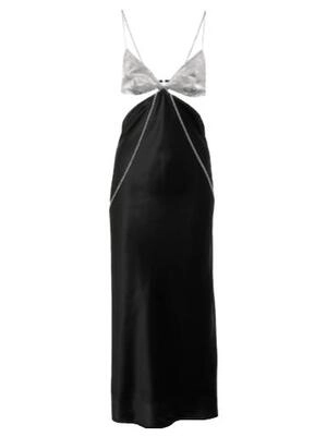 Dodo Bar Or Beatrice Embellished Silk Satin Dress - Black