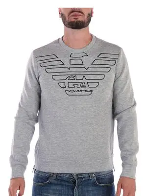 Emporio Armani Logo Crew Neck Sweatshirt - Gray