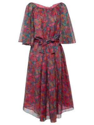 ERES Daisy Floral Cotton Midi Dress - Red