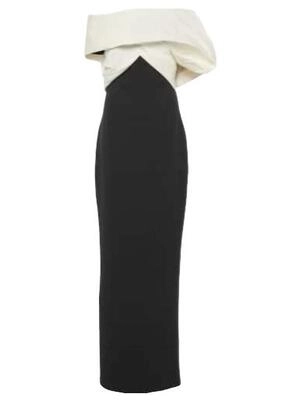 SAFIYAA LONDON Lerena Vista Crêpe And Faille Maxi Gown - Black