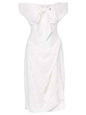 VIVIENNE WESTWOOD Bridal Bow Detail Midi Dress - White