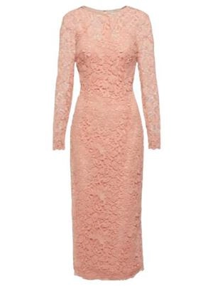 Carolina Herrera Lace Midi Dress - Nude