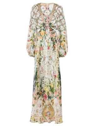 Camilla Cutout Embellished Silk Maxi Dress - No