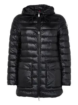 Moncler Logo-stamped Hooded Down Jacket - Black