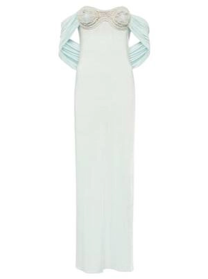 Magda Butrym Crochet-trimmed Off-shoulder Maxi Dress - White