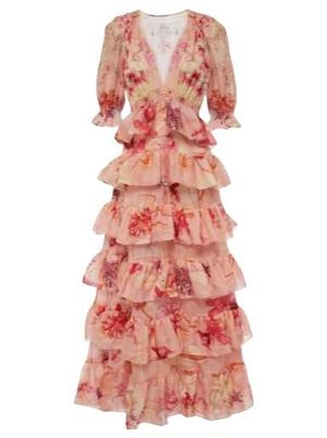 Camilla Embellished Floral Cotton And Silk Maxi Dress - Nude