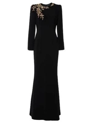 Jenny Packham Angel Eyes Embellished Gown - Black