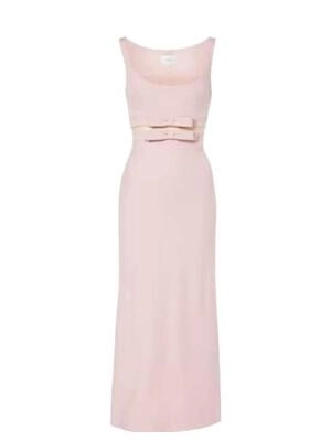 Giambattista Valli Bow Detail Crepe Midi Dress - Pink