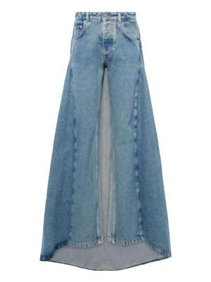 JEAN PAUL GAULTIER Culotte Style Patch Pocket Jeans - Blue