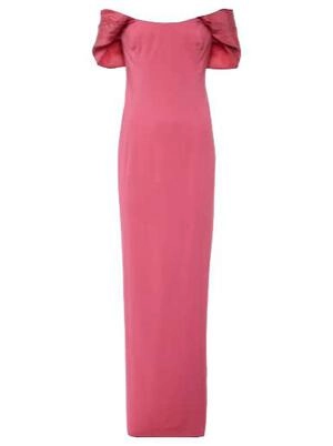 Oscar De La Renta Off-shoulder Cady Gown - Red