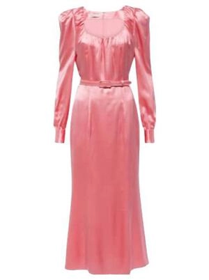 Alessandra Rich Silk Satin Midi Dress - Pink