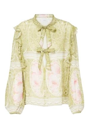 GIAMBATTISTA VALLI Giambattista Valli Printed Silk Georgette Blouse With Ruffle And Tie Details