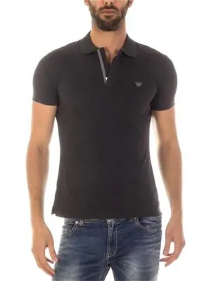 Emporio Armani Logo Slim Polo Shirt - Black