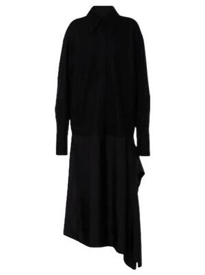 JIL SANDER Asymmetrical Shirt Dress - Black