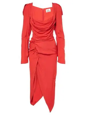 VIVIENNE WESTWOOD Vivienne Westwood Panther Draped Midi Dress Red