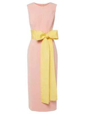Carolina Herrera Bow-detail Crepe Midi Dress - Yellow