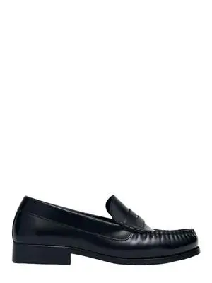 ALOHAS Rivet Leather Loafers - Black