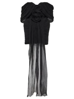 Magda Butrym Floral-appliqué Off-shoulder Silk Minidress - Black