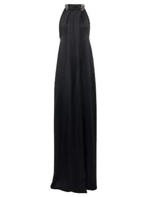 Stella McCartney Embroidered Halterneck Gown - Black