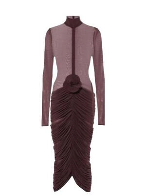 Magda Butrym Floral Appliqué Midi Dress - Red