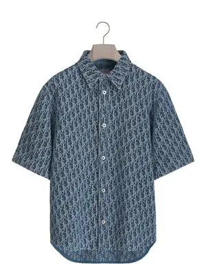Dior Dioriviera Oblique Short-sleeved Shirt, Comfortable Fit - Blue