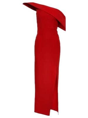 Roland Mouret Asymmetrical Wool And Silk Gown - Red