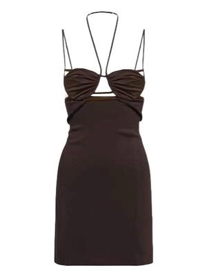 NENSI DOJAKA Cutout Halterneck Minidress - Black