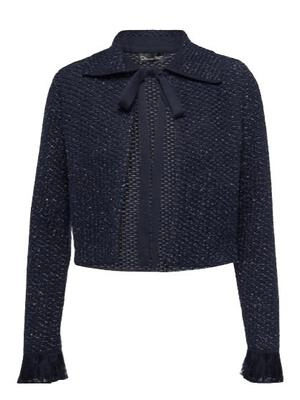 Oscar De La Renta Textured Cropped Jacket - Black