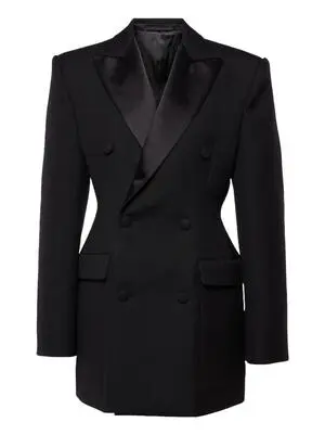 Wardrobe.NYC Double-breasted Lapel Suit Dress - Black