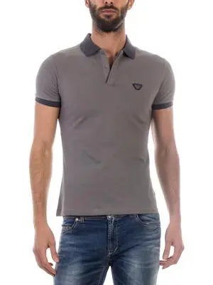 Emporio Armani Logo Slim Polo Shirt Gray