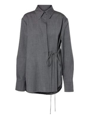 JIL SANDER Belted Wool Shirt - Gray