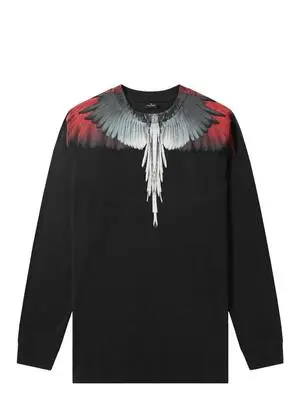 MARCELO BURLON COUNTY OF MILAN Printed Long-sleeved T-shirt - Black