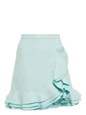 Giambattista Valli Ruffled Crêpe Miniskirt - Blue