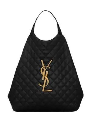 Saint Laurent Icare Maxi Shopping Bag In Quilted Lambskin - Black