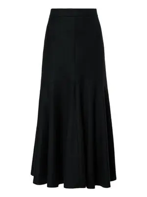 PATOU Pleated Detail Midi Skirt - Black