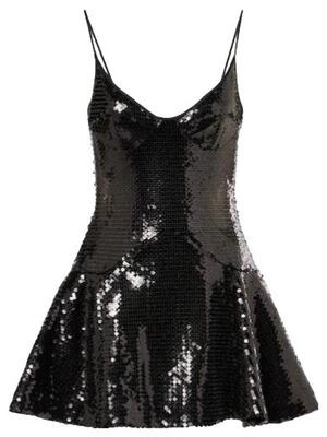 David Koma Sequined Mini Dress - Black