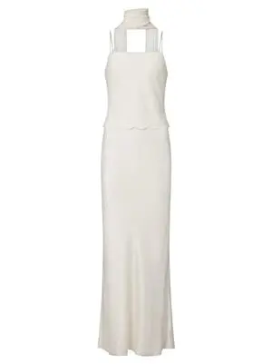 Posse Cove Tulle-trimmed Silk-blend Satin Maxi Dress - No