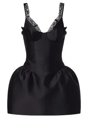 SHUSHU/TONG Lace-trimmed Mini Dress - Black