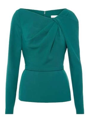 SAFIYAA LONDON Pleated Detail Top With Back Zipper - Green