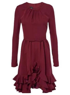 Giambattista Valli Ruffled Crêpe Mini Dress - Red