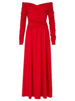 Altuzarra Off-the-shoulder Draped Maxi Dress - Red