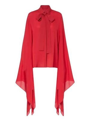 Elie Saab Tie-neck Silk Blouse - Red