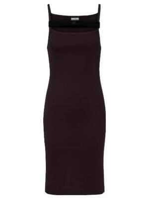 COURREGES Courrèges Ribbed-knit Cotton Jersey Midi Dress - Black