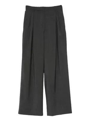 Max Mara Wide-leg Trousers With Belt Loops - Charcoal-grey