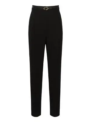 Max Mara Belted Pleated Trousers - Black