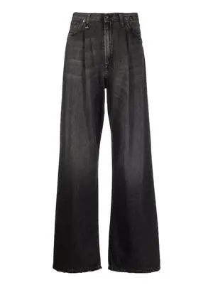 R13 Pleated Wide-leg Jeans - Black